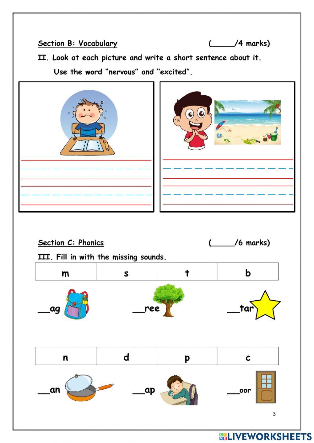 Grade 1 English… | Free Interactive Worksheets | 1465669