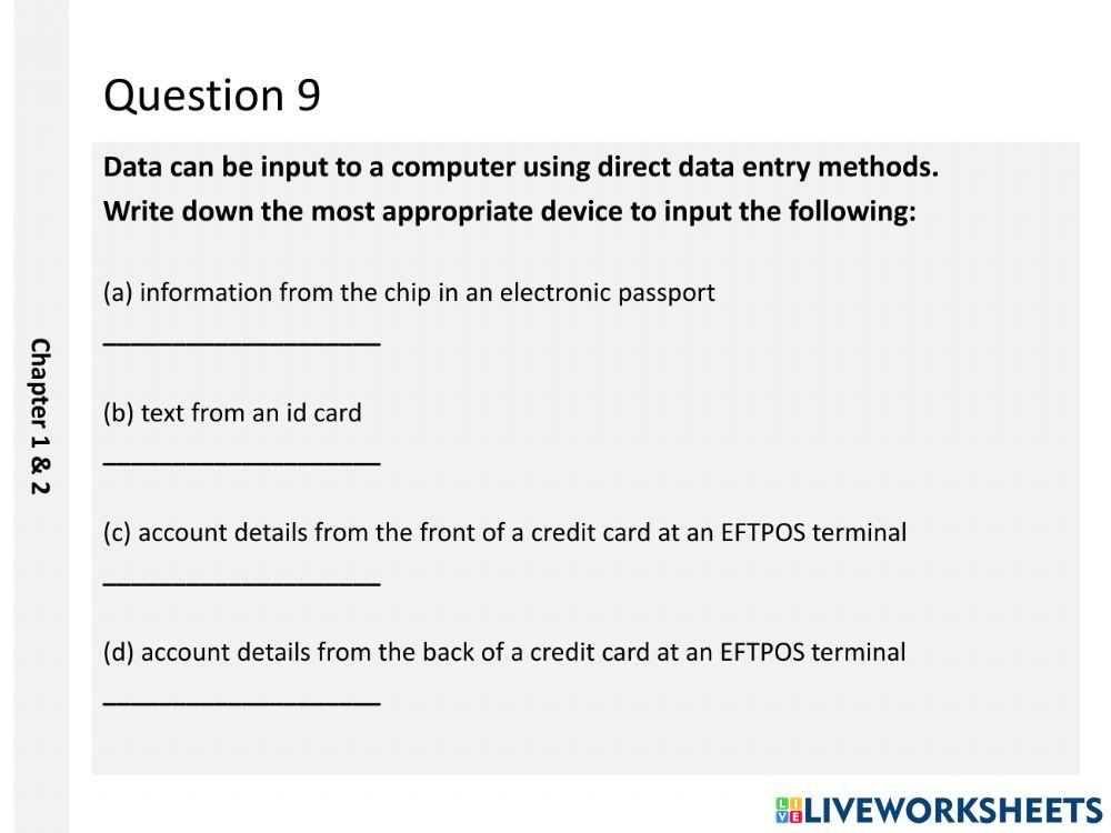Ict i-0 worksheet | Live Worksheets