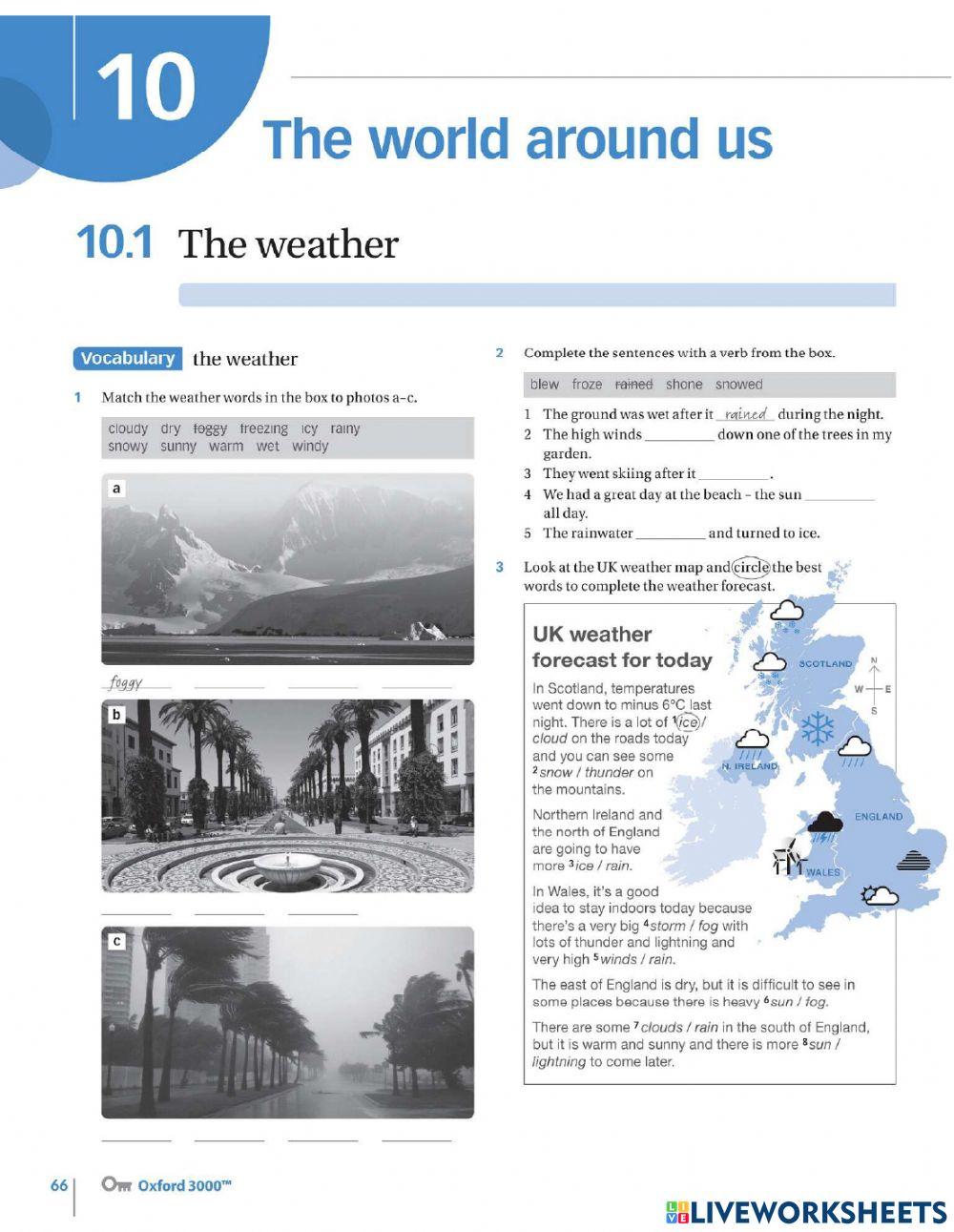 COMPARATIVES- THE WEATHER online exercise for | Live Worksheets