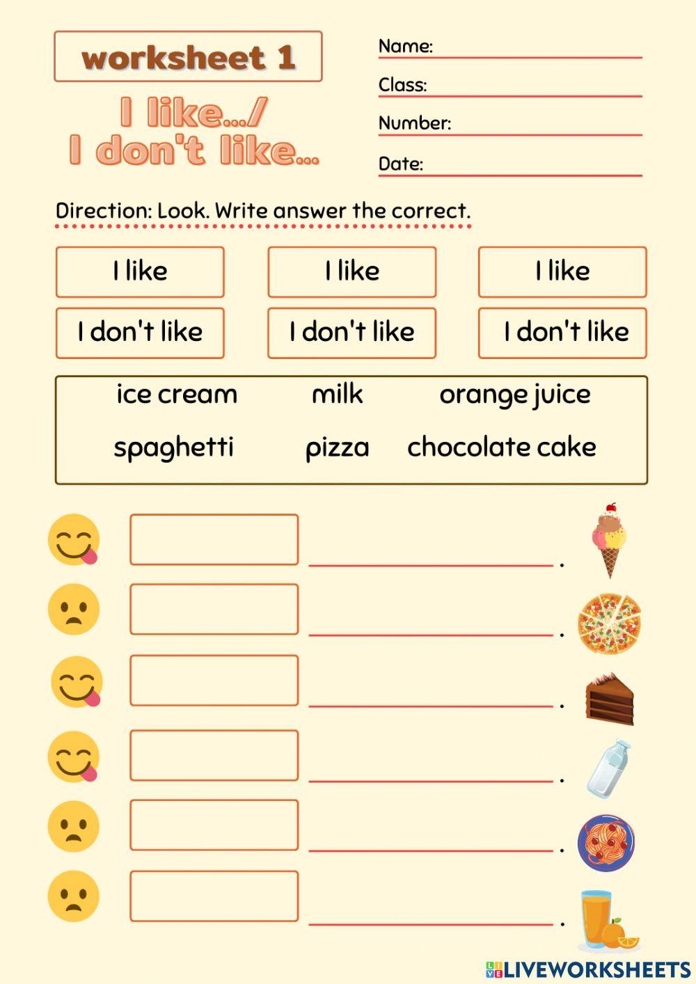 Worksheet 1 exercise for 5 | Live Worksheets