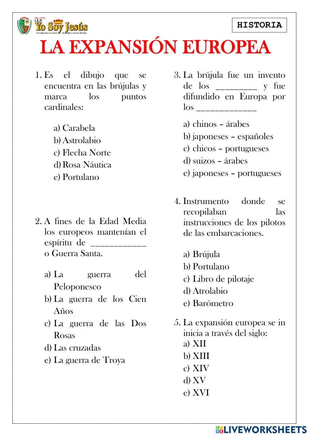 Expansión europ… | Free Interactive Worksheets | 1466754