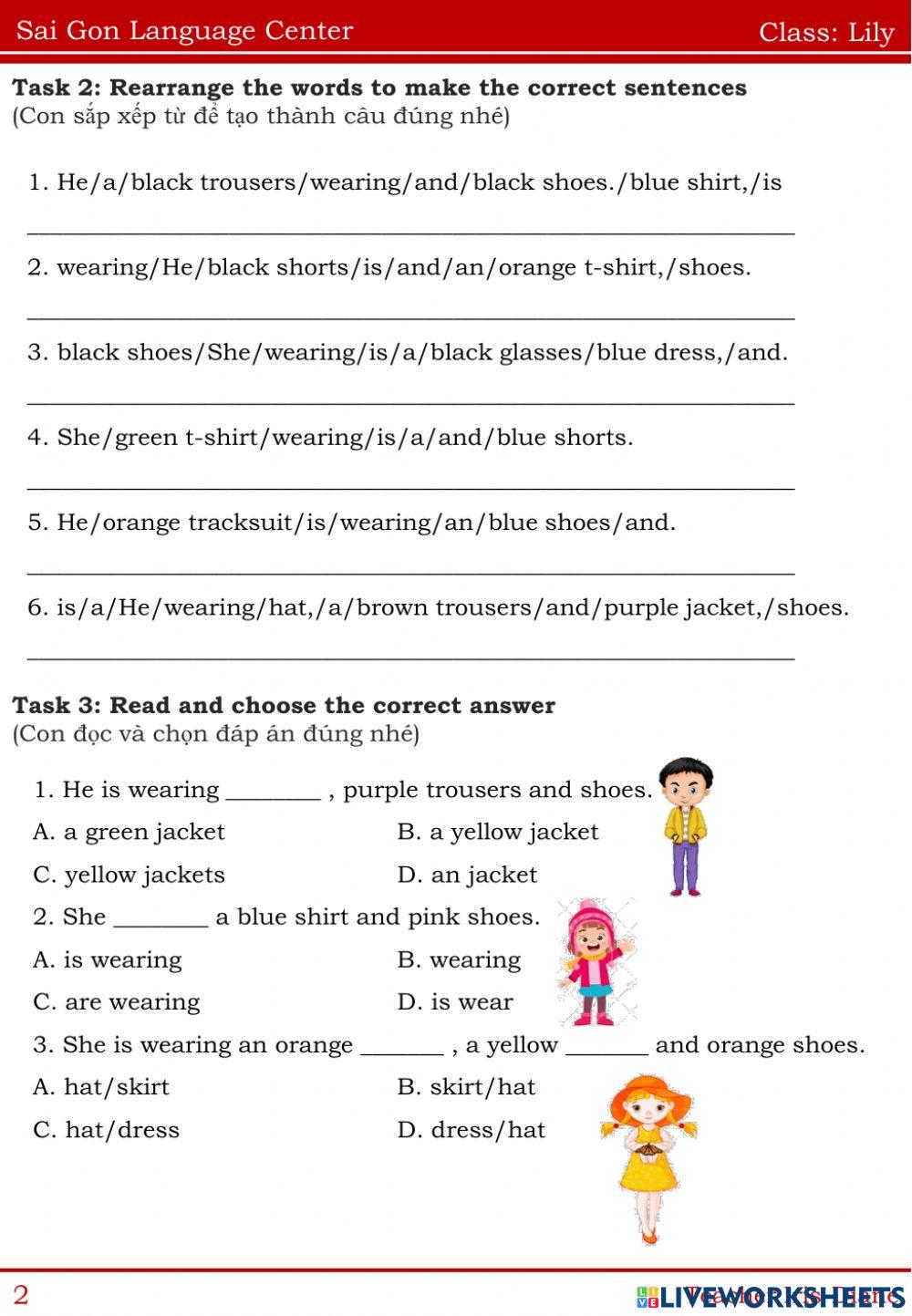 Homework-class Lily (Sep 30th) worksheet | Live Worksheets