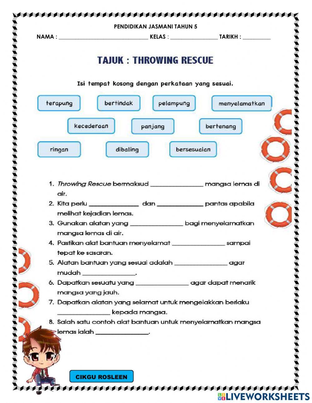 Bertenang dan bertindak pantas by cg rosleen worksheet | Live Worksheets