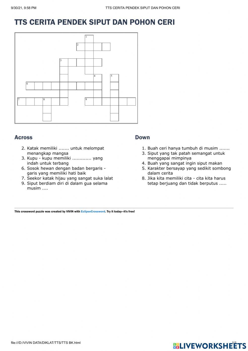 Tts BK activity | Live Worksheets