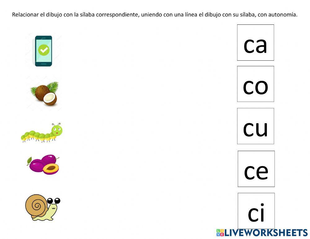 Ficha letra C | Free Interactive Worksheets | 1467302