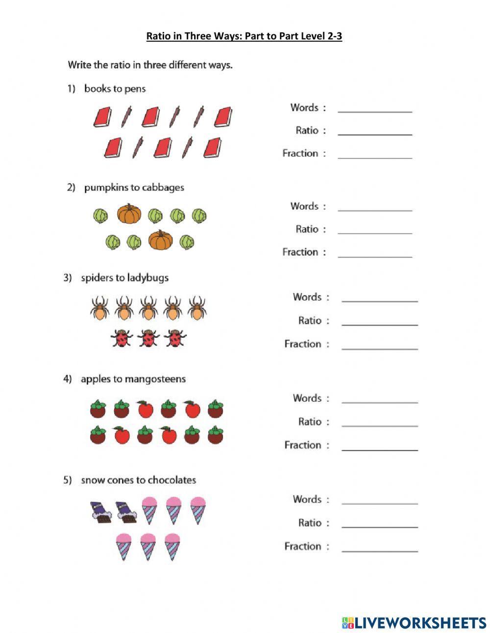 Ratio Three Way… | Free Interactive Worksheets | 1467399