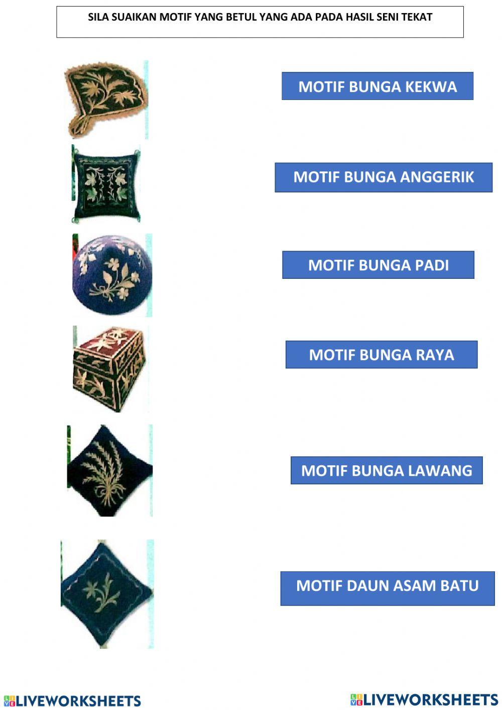 Bab 8: seni tekat worksheet | Live Worksheets