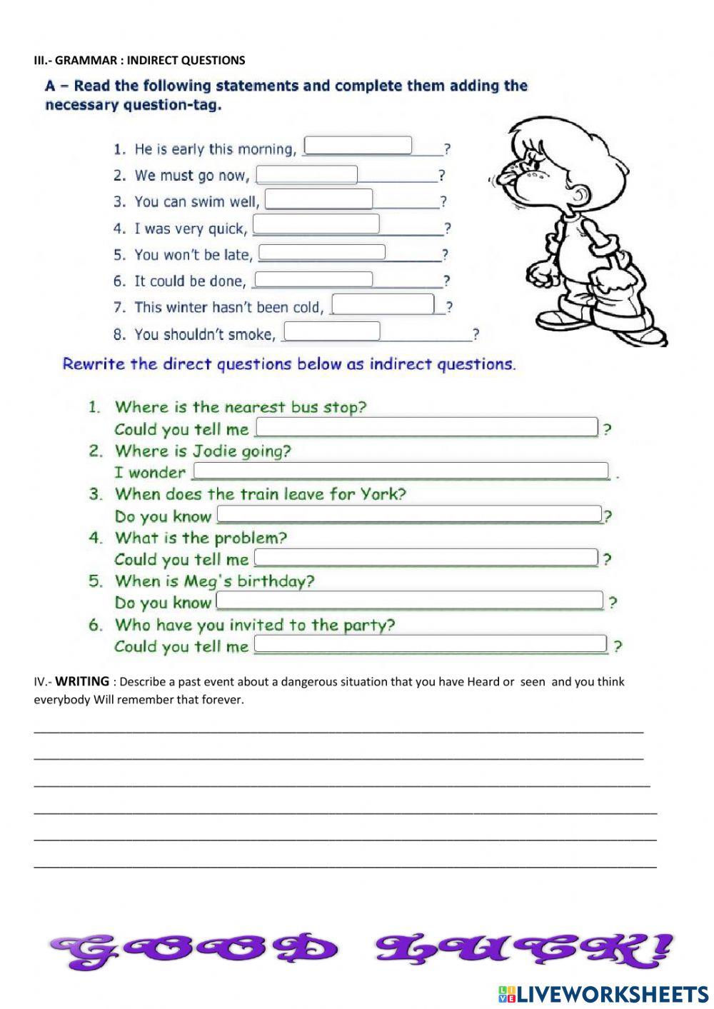 Grammar three skills worksheet | Live Worksheets