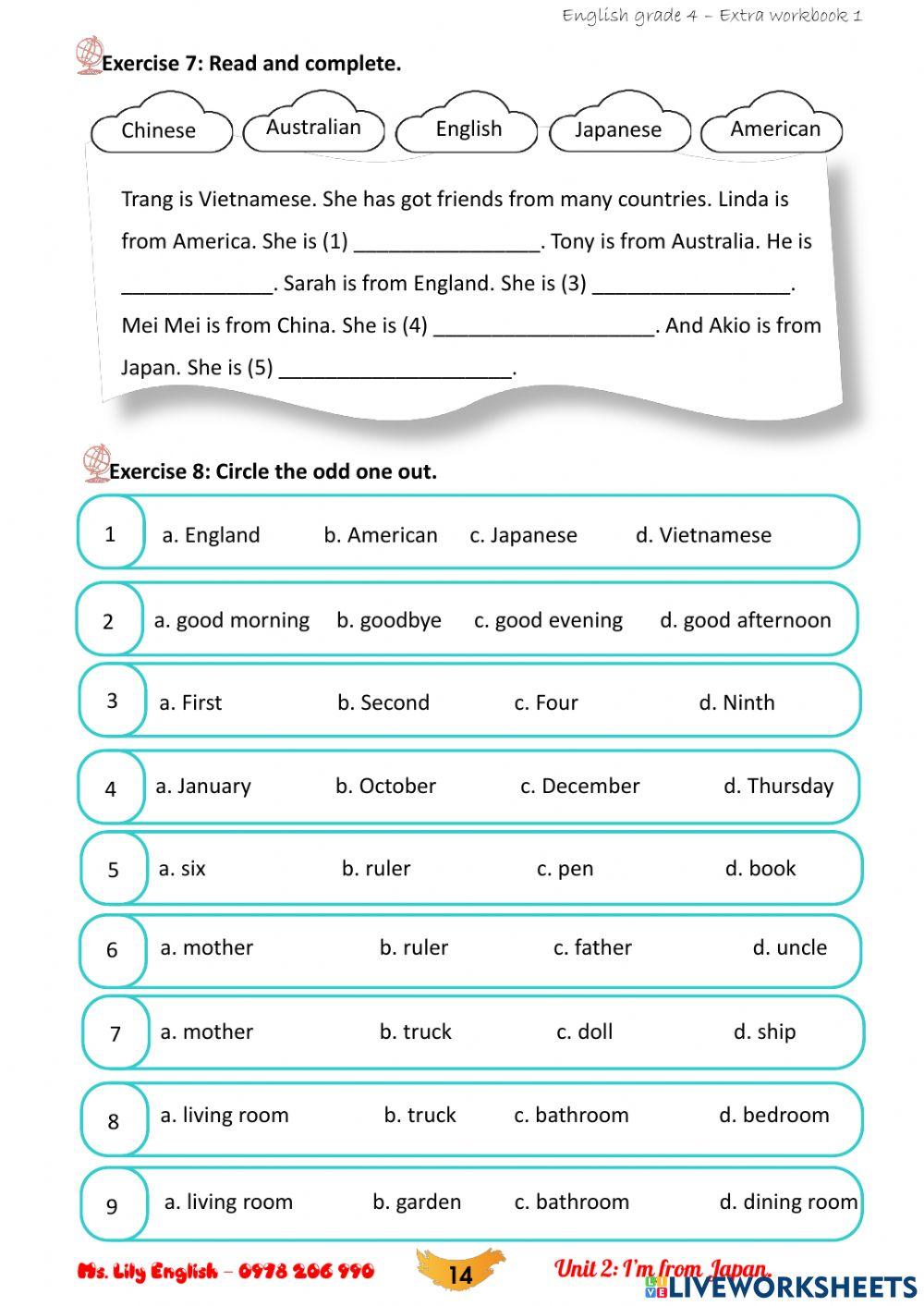 MsLily.G4- Unit 2 | lily9092 | Live Worksheets