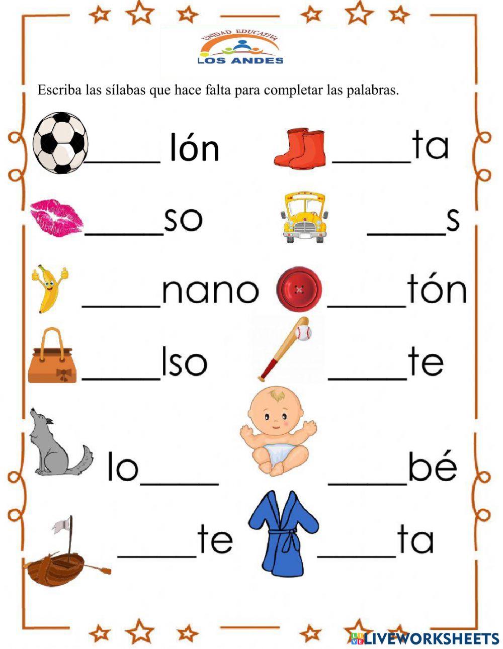 Ejecicio Con Las Sílabas Ba Be Bi Bo Bu 3826647