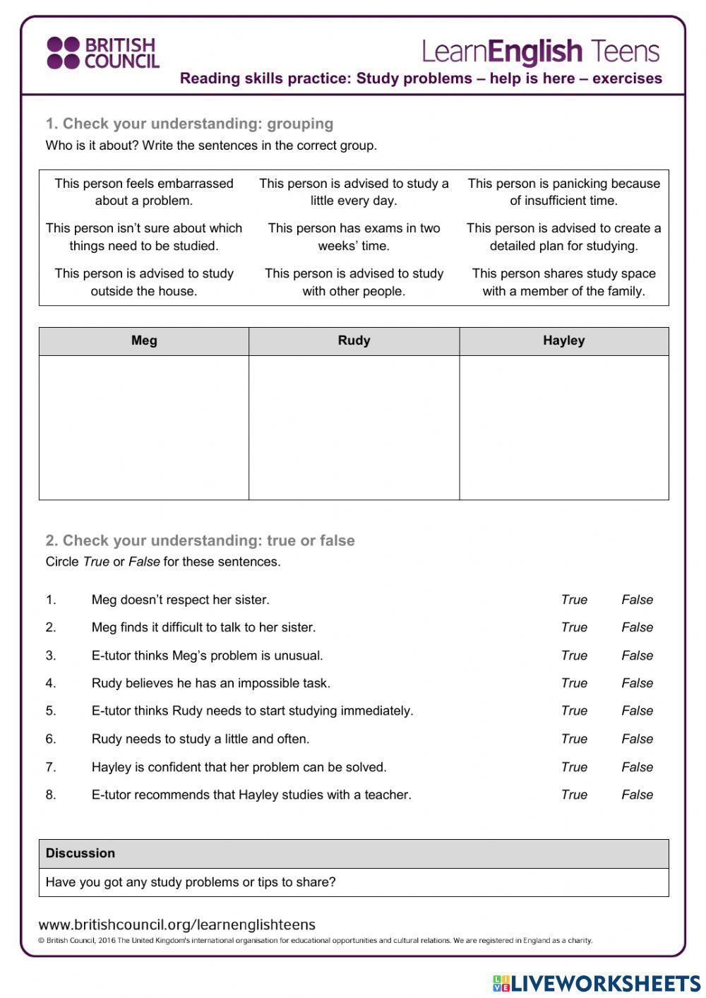 Study Problems - Help is here READING ASSESSMENT 6703276