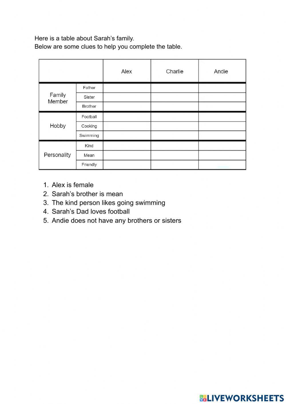 1349576 | Logic Puzzle Easy | Piratato | LiveWorksheets