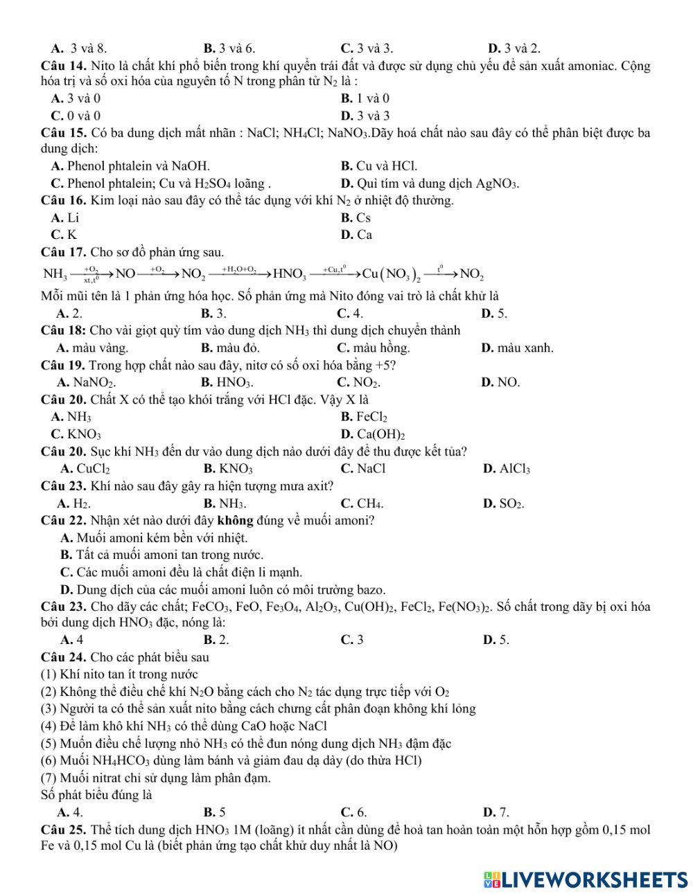 Kiem tra lan 1 worksheet | Live Worksheets