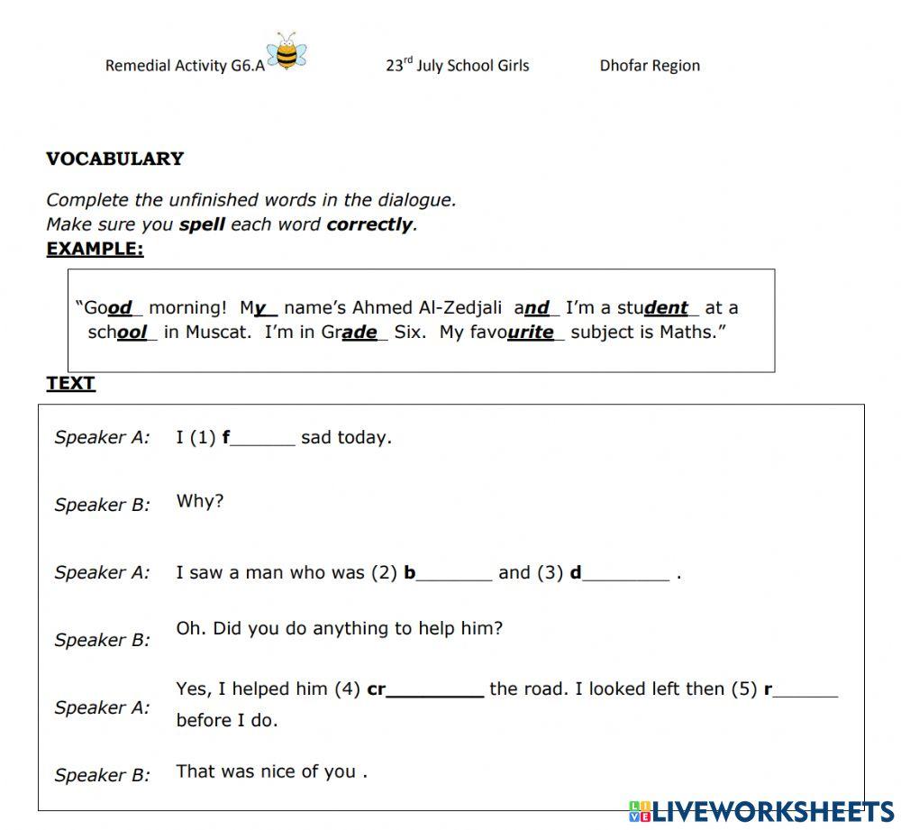 Read and complete online pdf worksheet | Live Worksheets