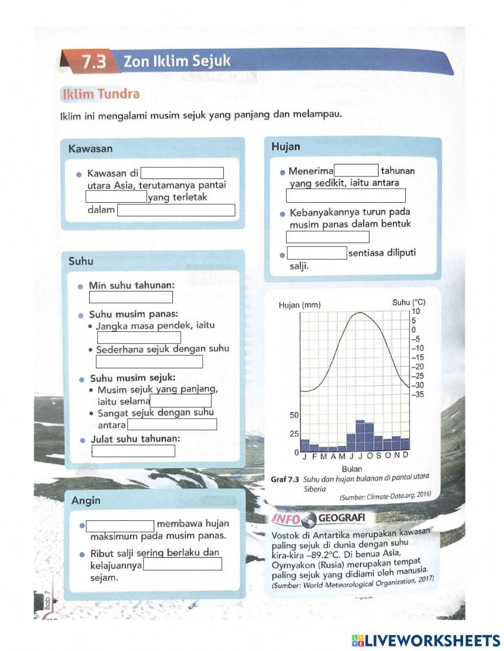 Zon Iklim Sejuk… | Free Interactive Worksheets | 3838726