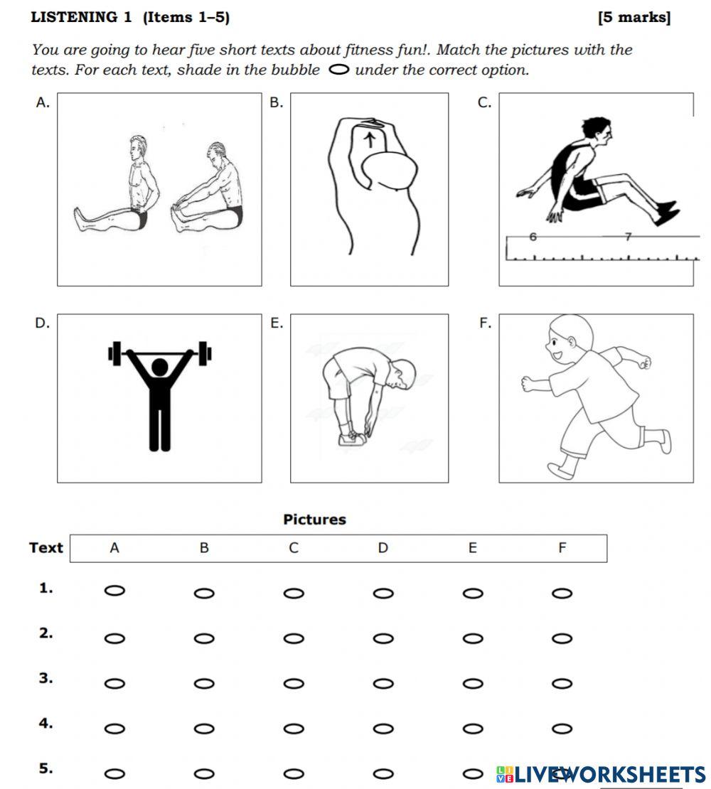 Listen and number online pdf activity for G 6A | Live Worksheets