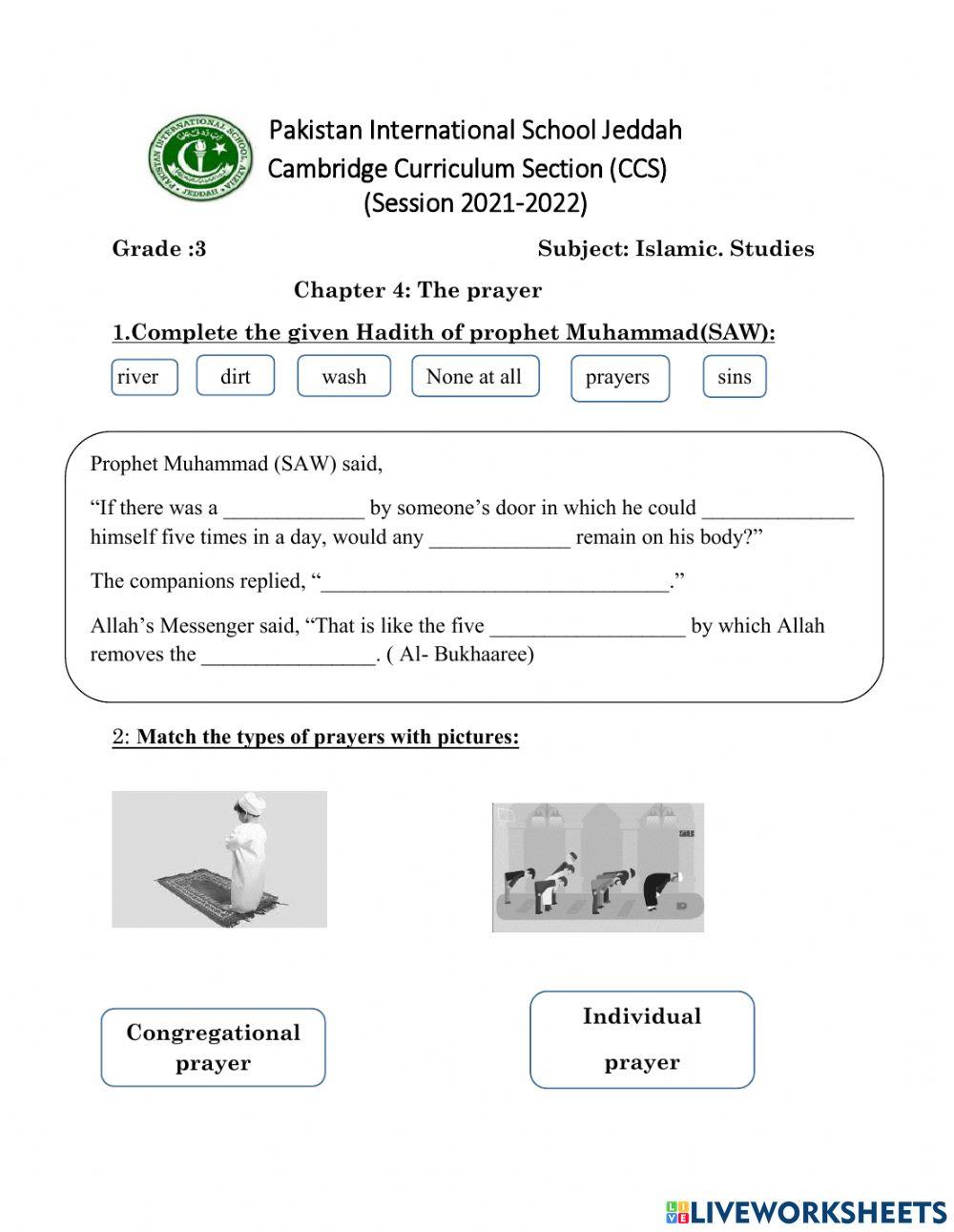 Islamic-studies worksheet | Live Worksheets