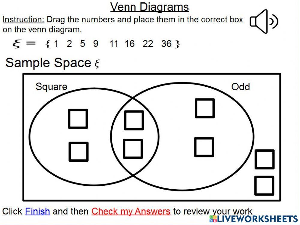 Venn Diagram Sq… | Free Interactive Worksheets | 1350665