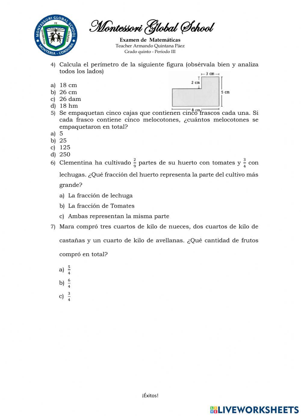 Math 5 | Live Worksheets