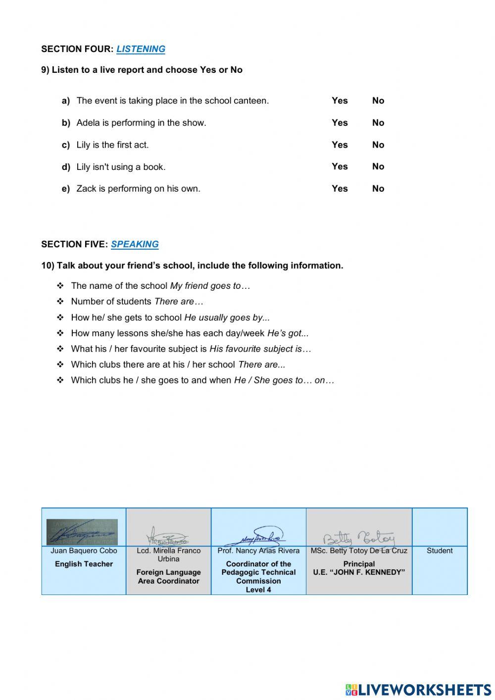 8th lvl 2 (1-2) - 1 online exercise for | Live Worksheets