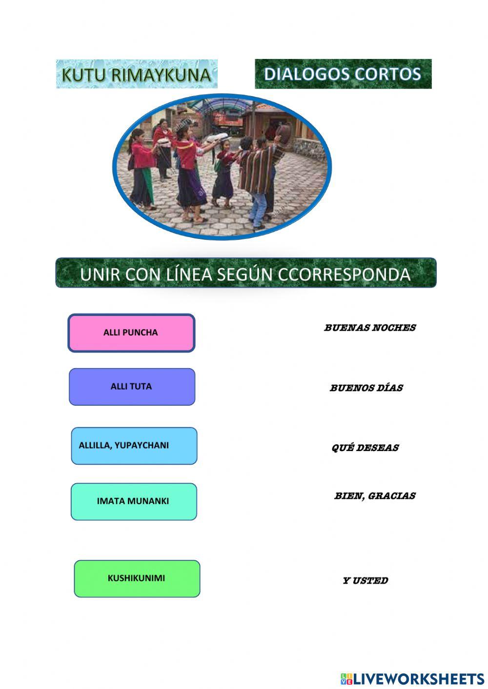 Dialogo cortos worksheet | Live Worksheets