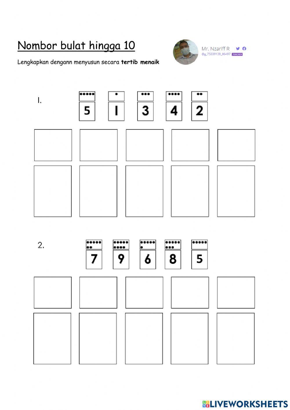Linus Numerasi 11 worksheet | Live Worksheets