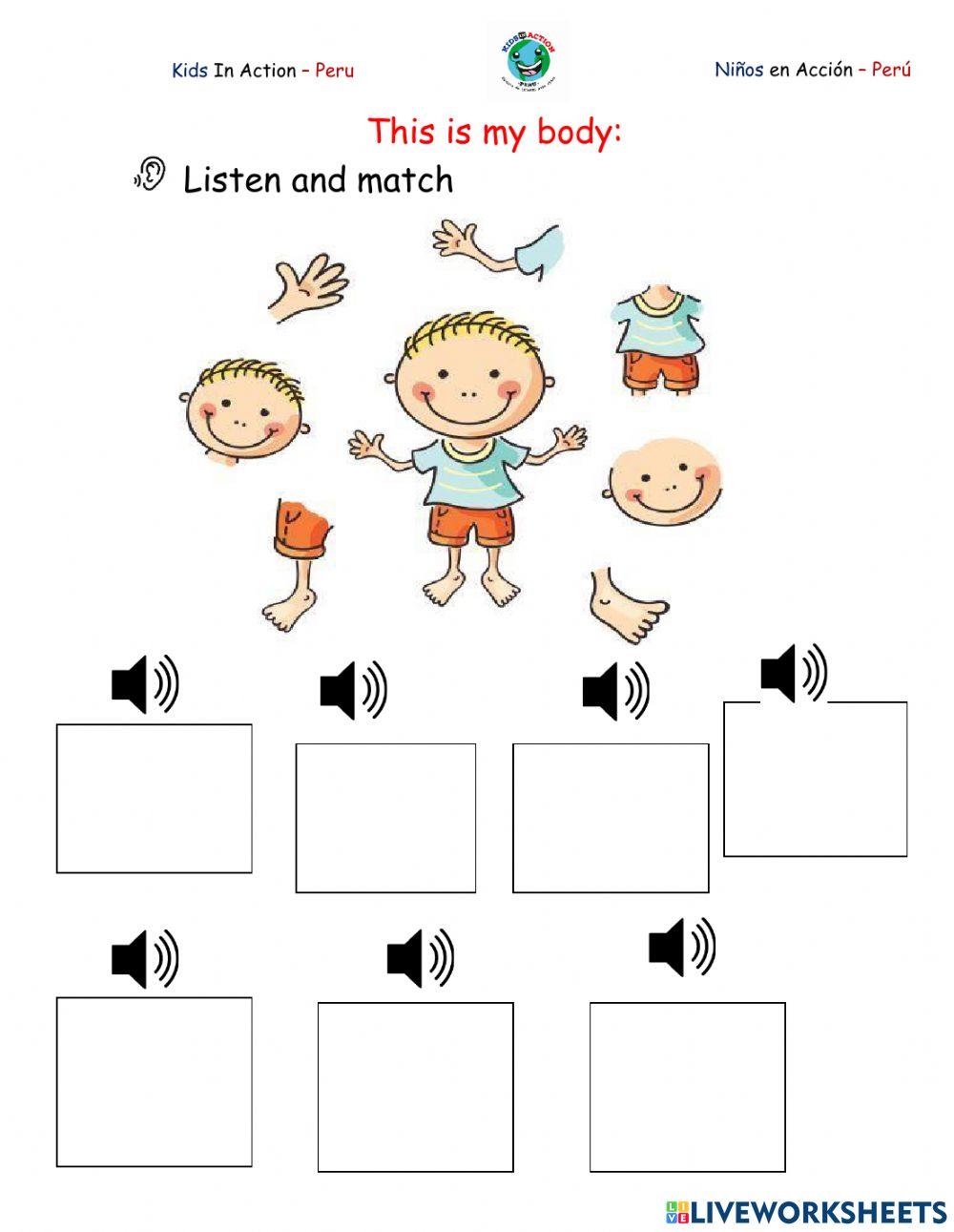 Parts of the body online exercise for INGLES | Live Worksheets