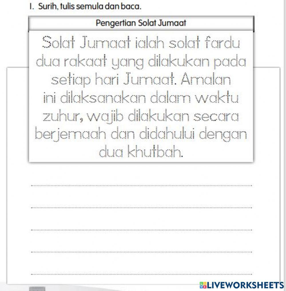 Solat jumaat interactive worksheet for 5 | Live Worksheets