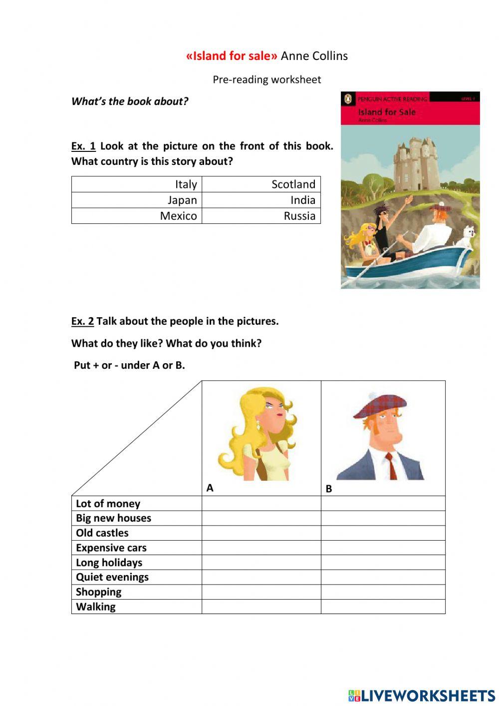 Reading Island … | Free Interactive Worksheets | 1351893