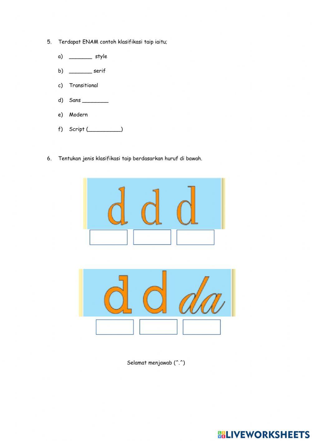 LATIHAN TAJUK 10 : SENI REKA GRAFIK (TIPOGRAFI) PSV TING.3 online ...