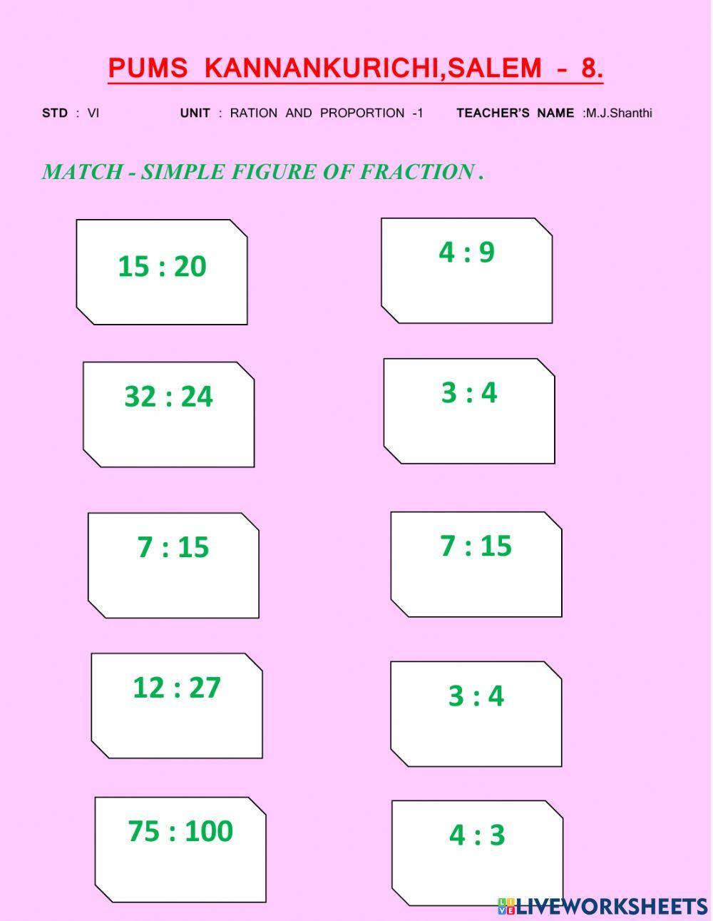 Ration and prop… | Free Interactive Worksheets | 1352152