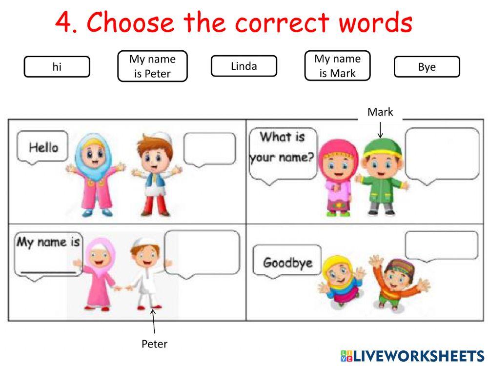 Greeting online pdf worksheet | Live Worksheets