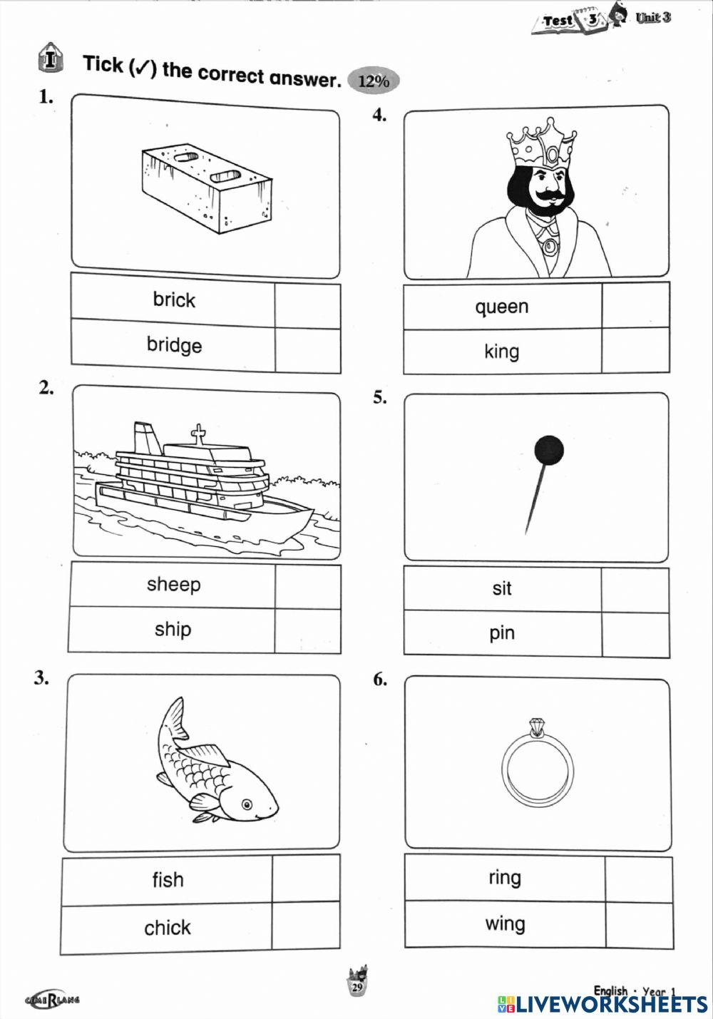 Unit 3: Pet Show activity for 1 | Live Worksheets