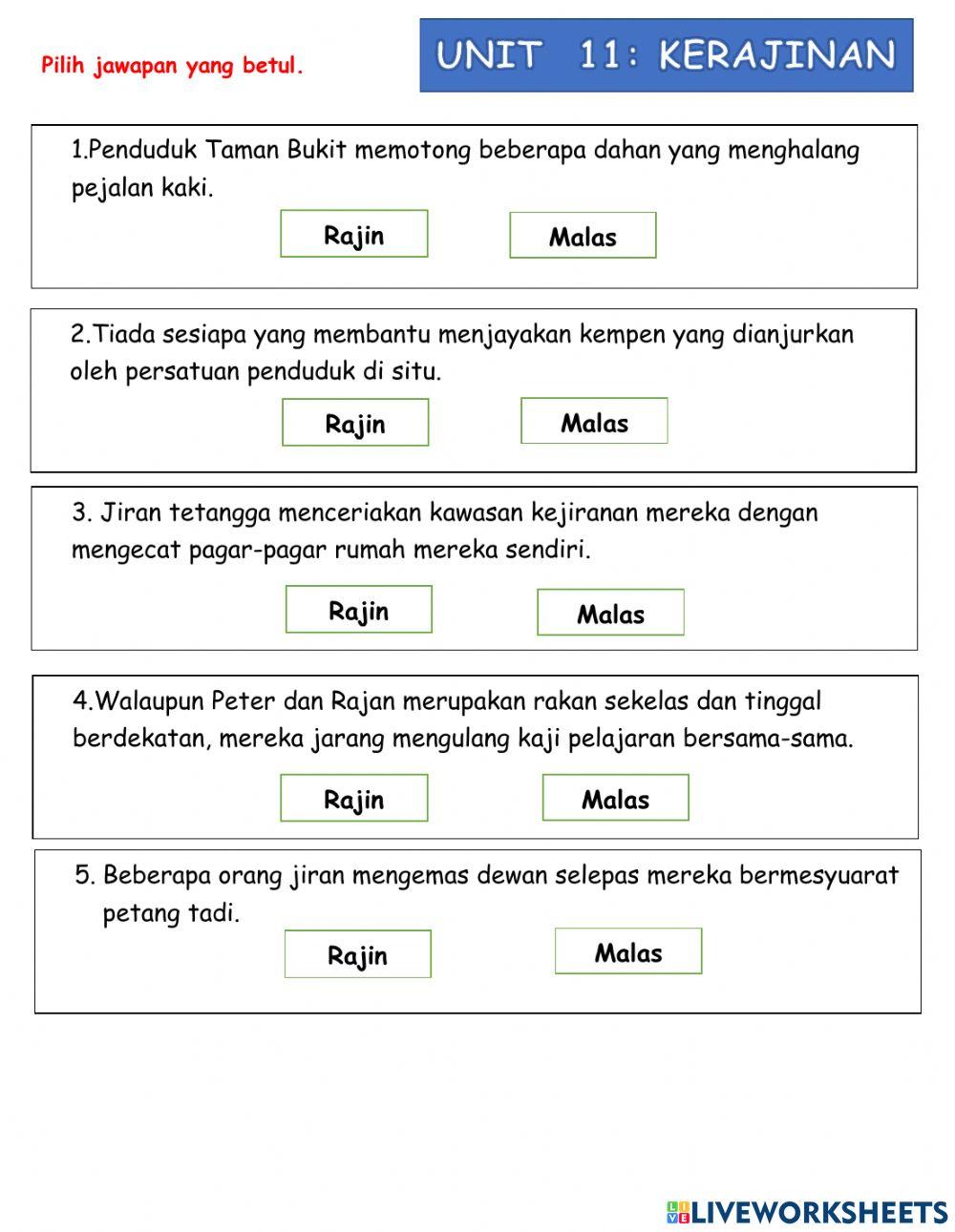 Kerajinan free online worksheet | Live Worksheets