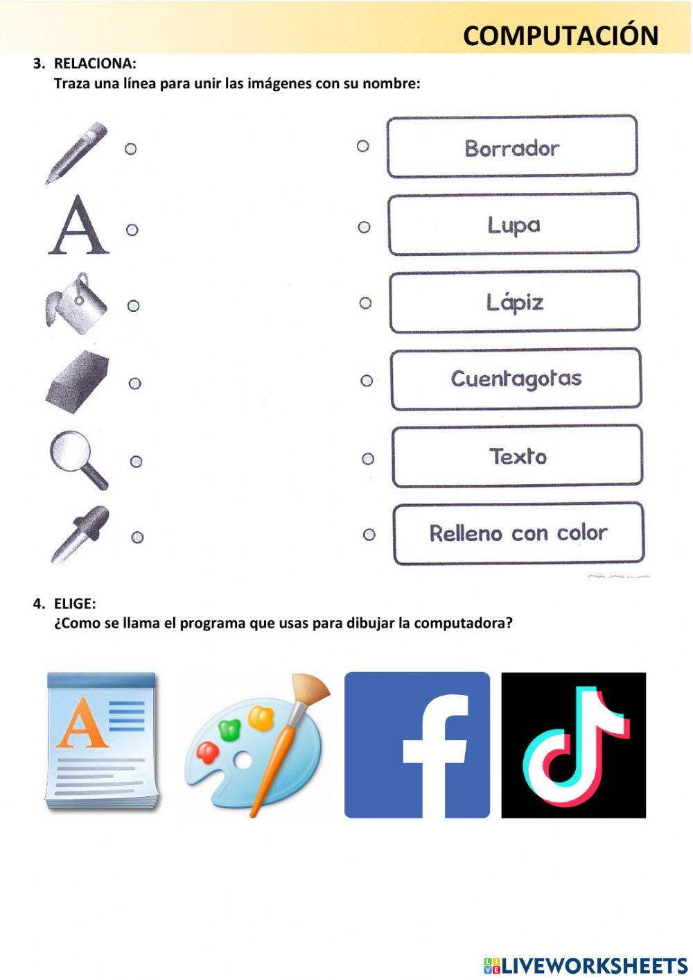 Evaluación de computación online exercise for COMPUTACIÓN | Live Worksheets