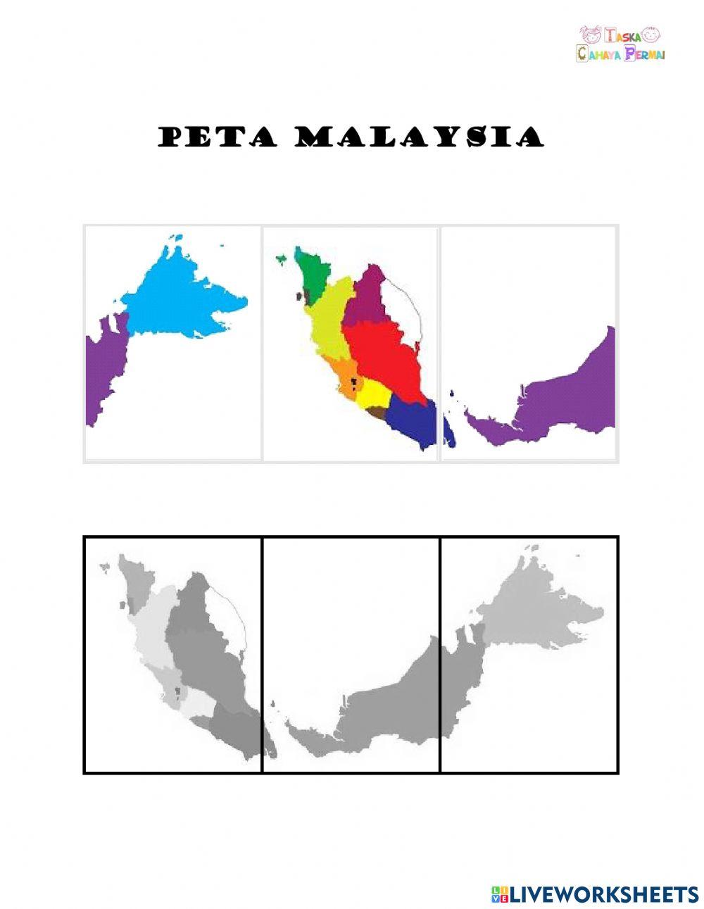 Peta Malaysia online exercise for taska | Live Worksheets