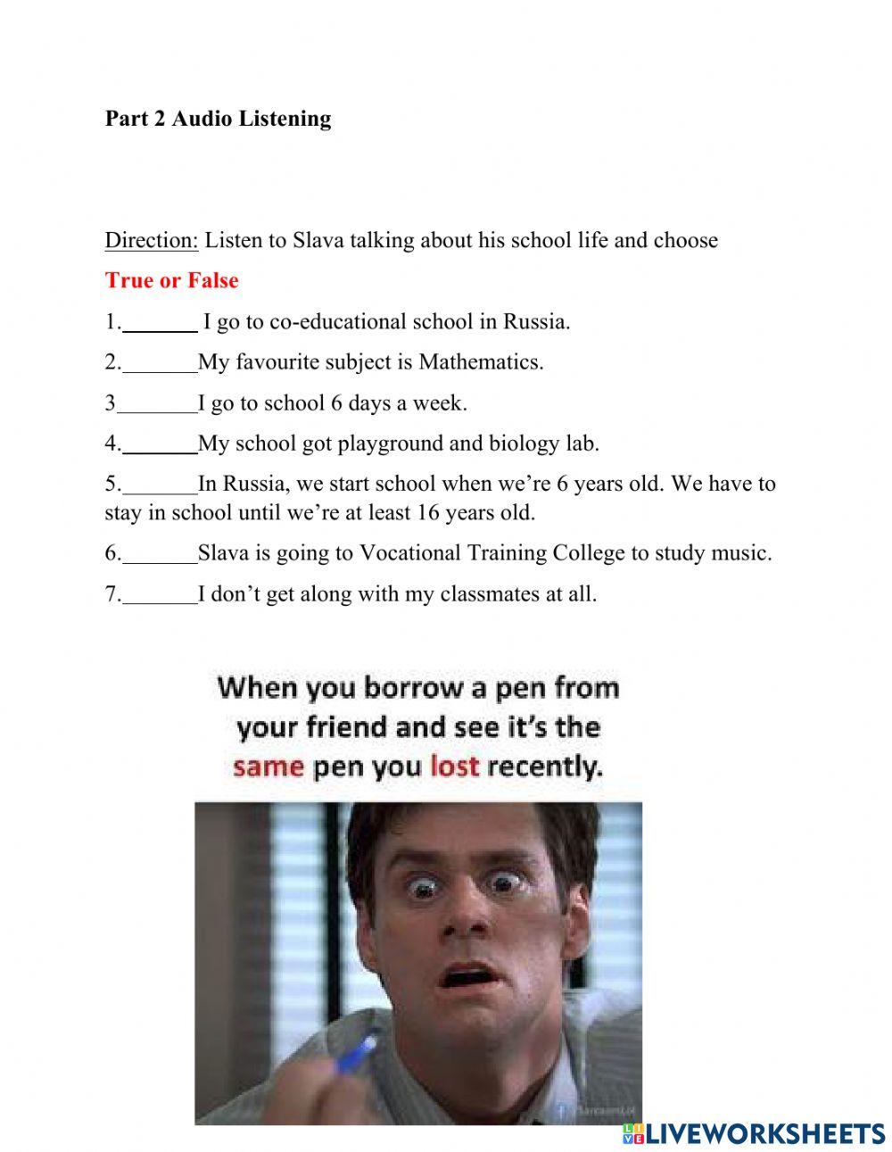 School Life online exercise for | Live Worksheets