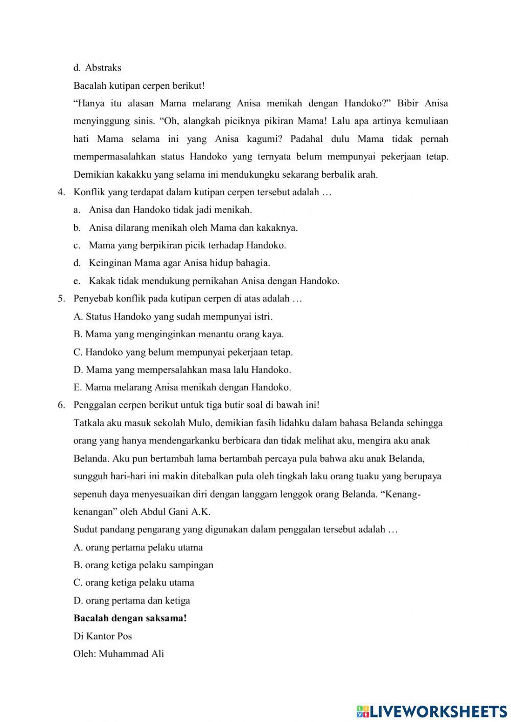 Bahasa Indonesia online exercise for 9 | Live Worksheets