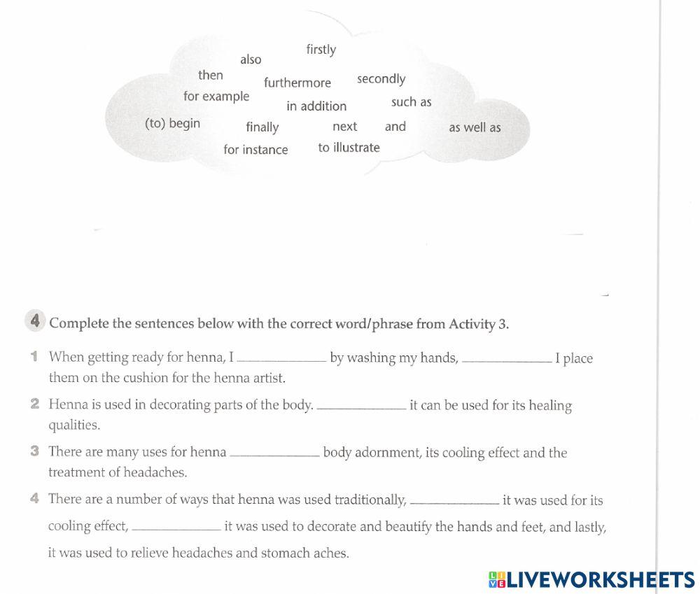 Complete the sentences using linking words online exercise for | Live ...