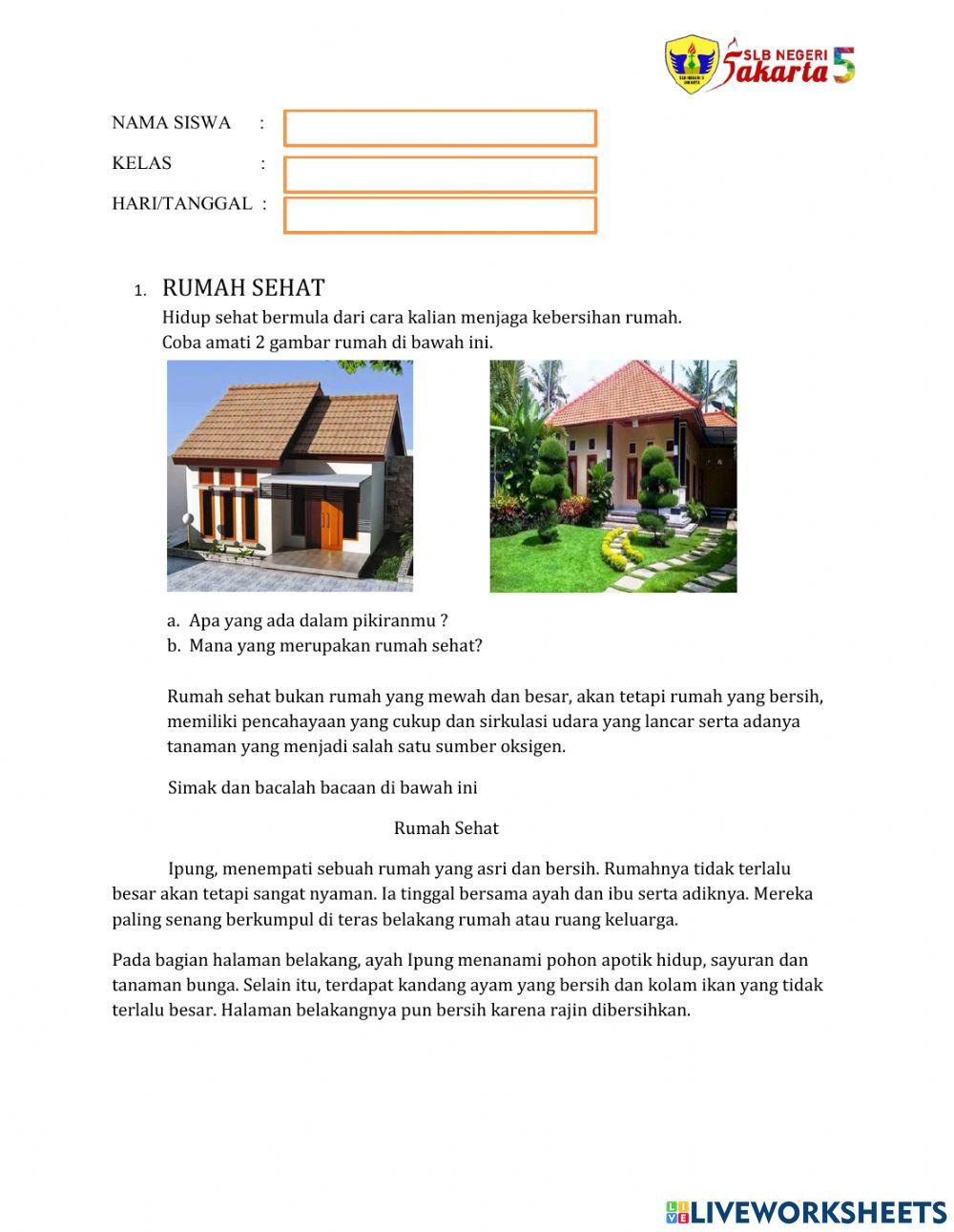 Rumah Sehat interactive worksheet | Live Worksheets