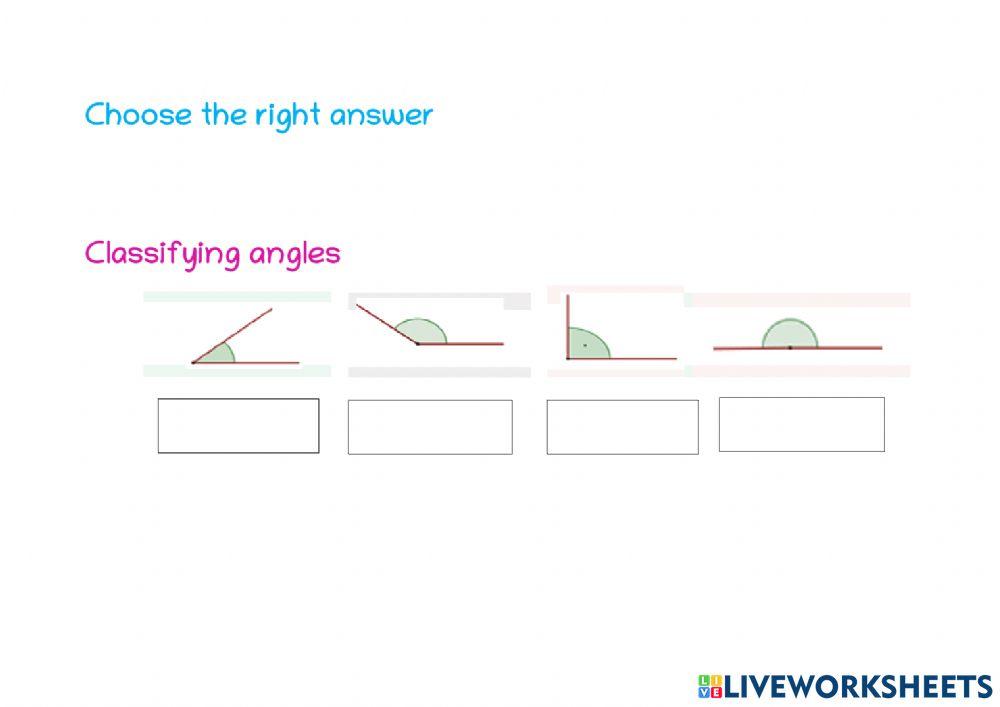Types of angles. Elements of a circumference.