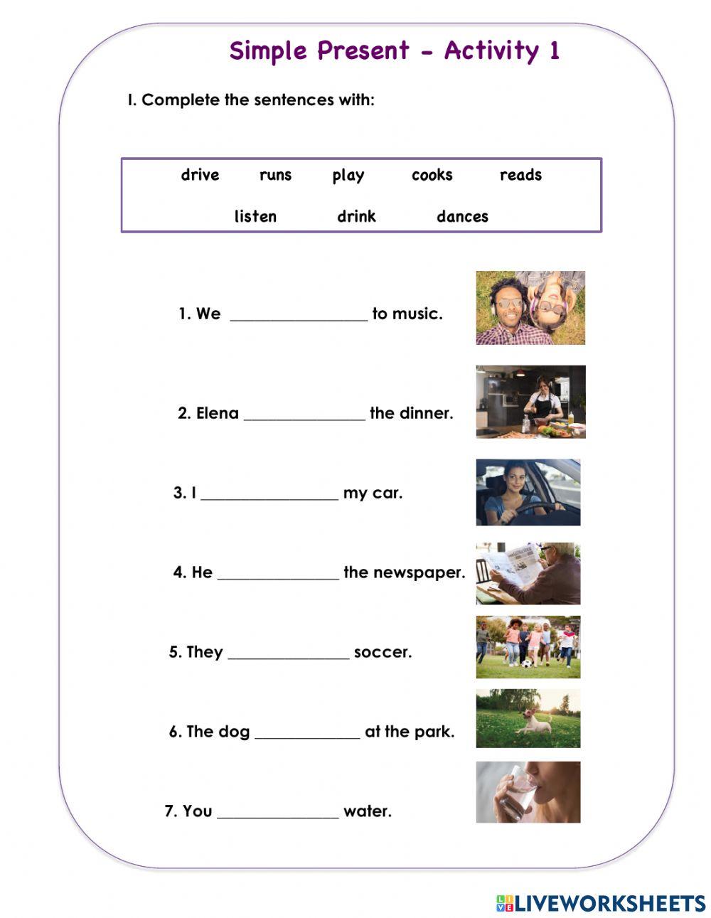 Simple Present | Free Interactive Worksheets | 1355247