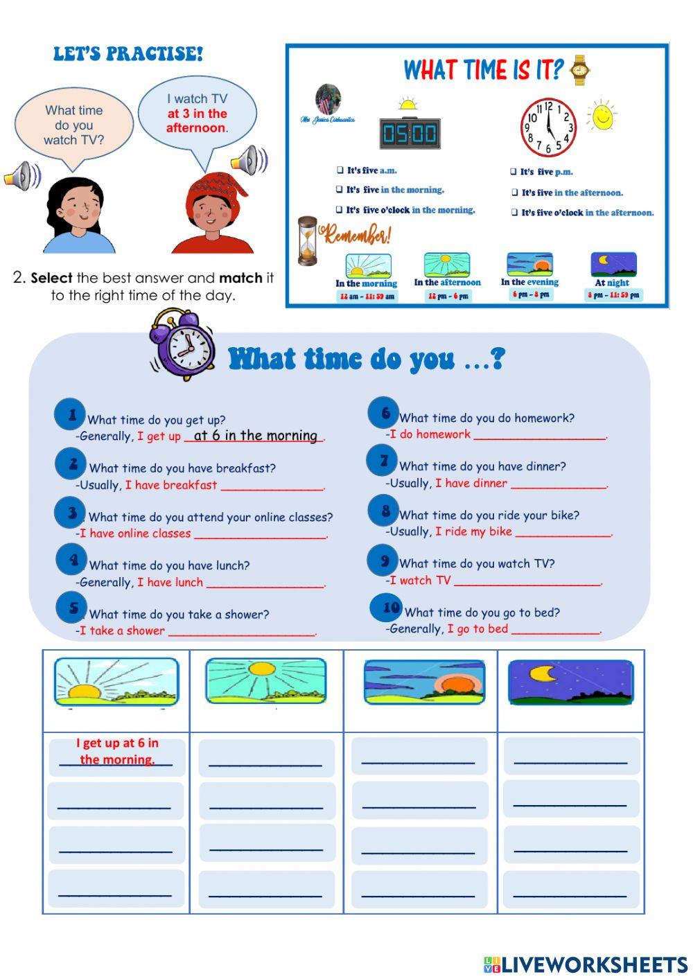What time? | Live Worksheets
