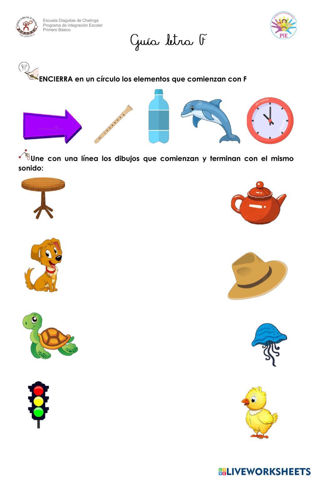 Fonema F | Free Interactive Worksheets | 1355493 Fonema F | Free Interactive Worksheets | 1355493
