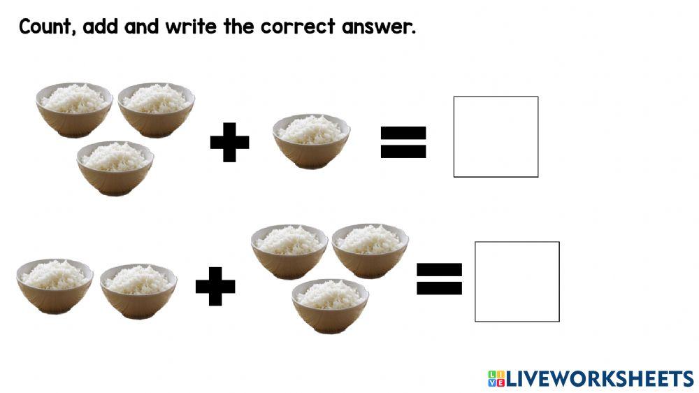 1355603 | Addition of 1 - 5 | TcMunirah | LiveWorksheets