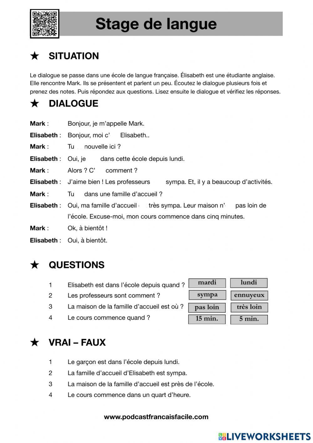 6704604 | Dialogue - Verbe être | Teacher_Irish