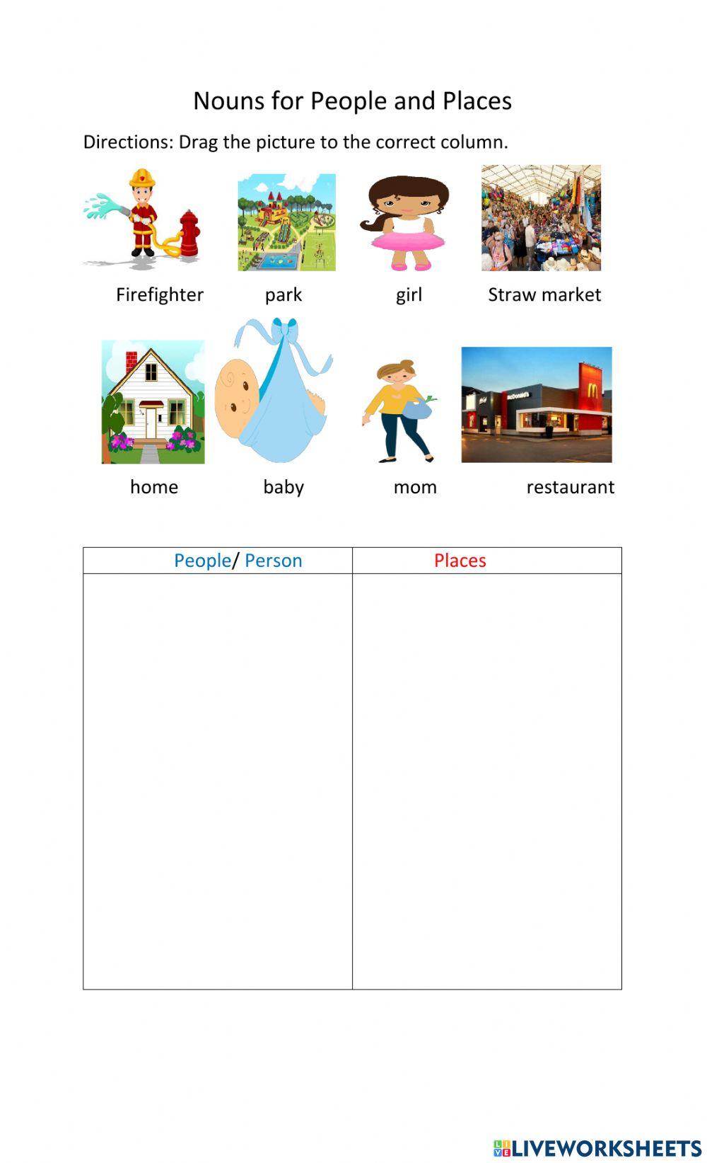 Nouns for Peopl… | Free Interactive Worksheets | 1356112
