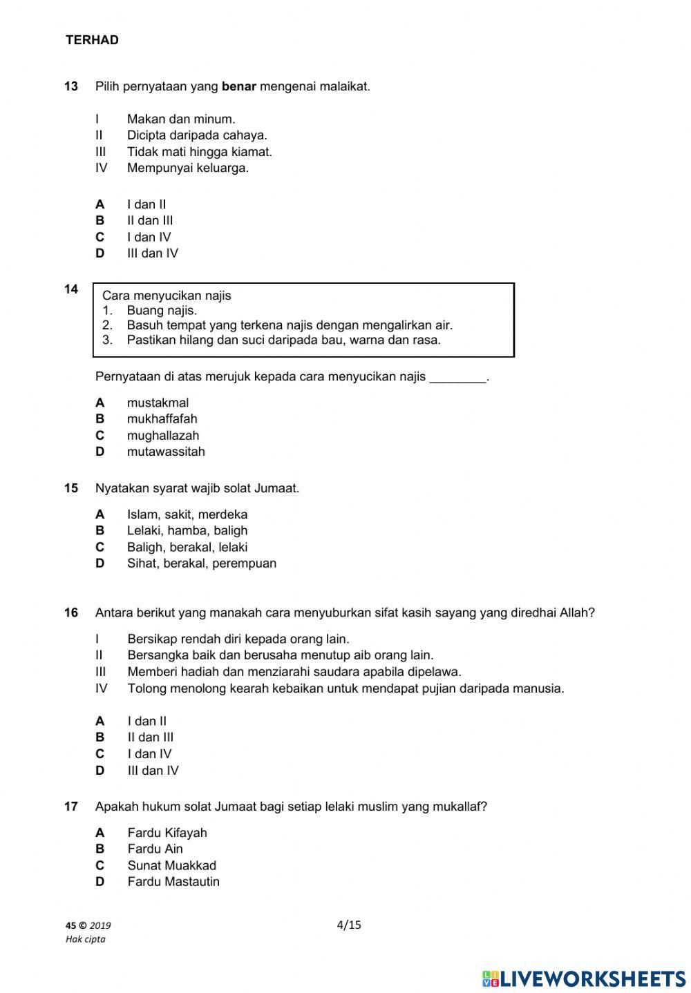 Mcq t2 worksheet | Live Worksheets