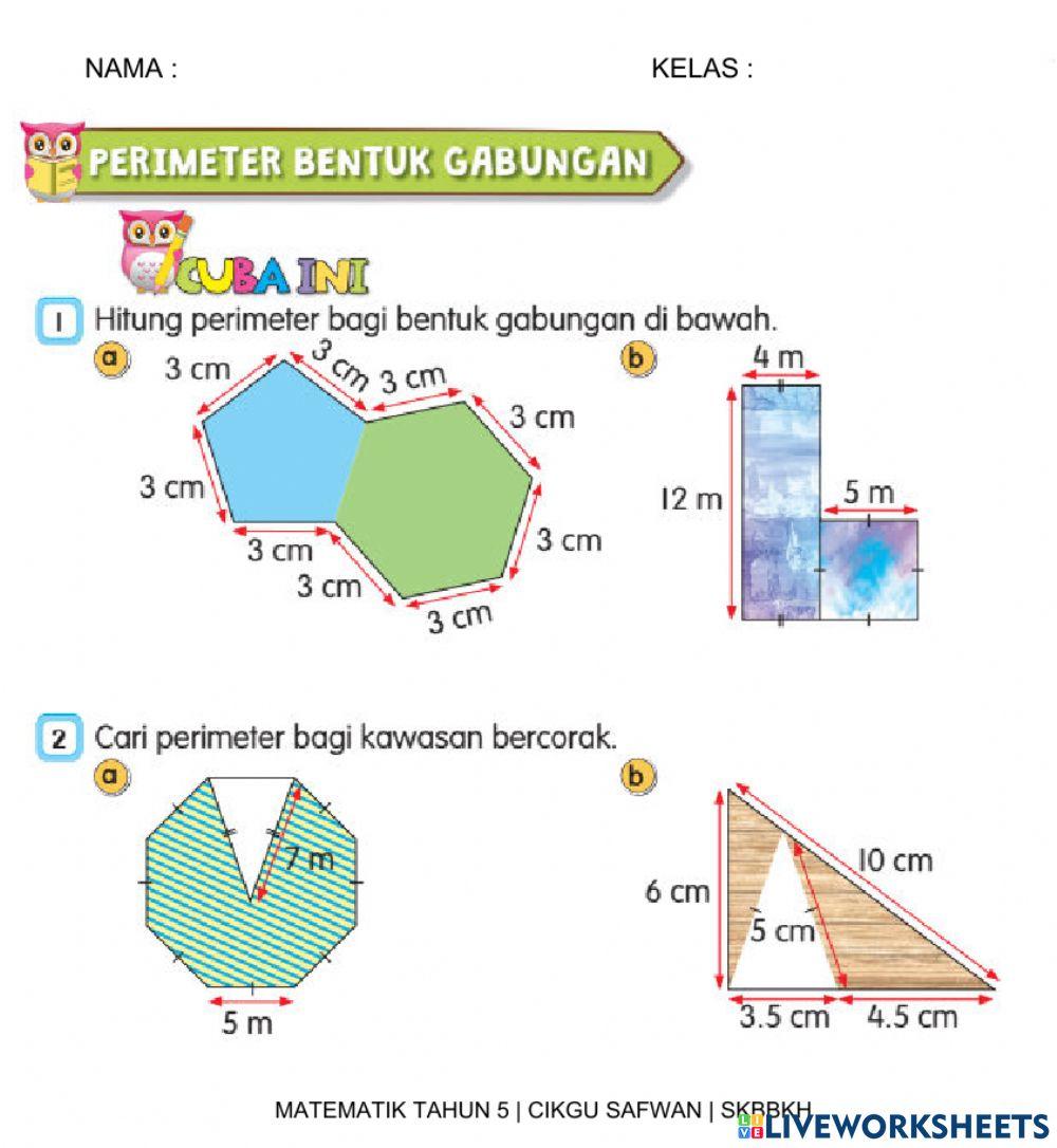 Matematik T- MS223 Ruang - Perimeter Bentuk Gabungan