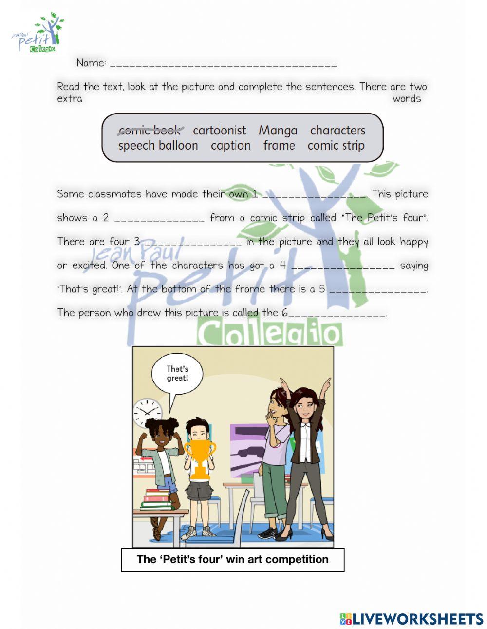 Vocabulary Comic Strip